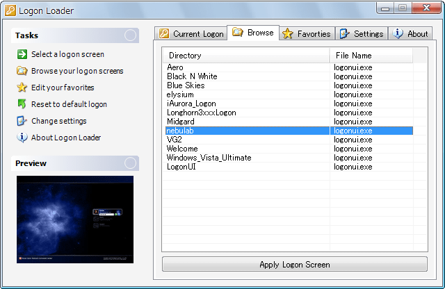 Logon Loader スクリーンショット - k本的に無料ソフト・フリーソフト