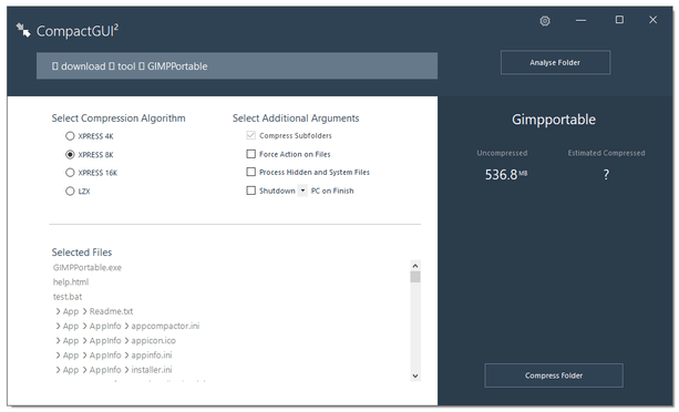 CompactGUI のダウンロードと使い方 - k本的に無料ソフト・フリーソフト