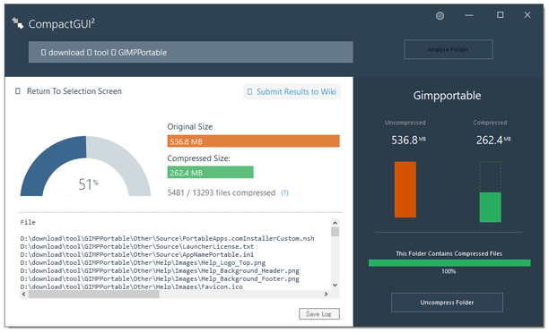 CompactGUI のダウンロードと使い方 - k本的に無料ソフト・フリーソフト